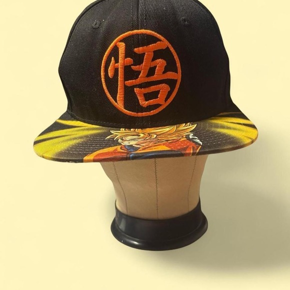 Accessories | Dragon Ball Z Goku Snapback Hat Black Orange Anime Manga ...